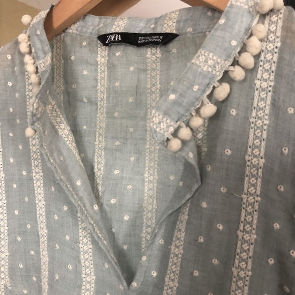 Zara | Tops | Zara Embroidered Blouse | Poshmark